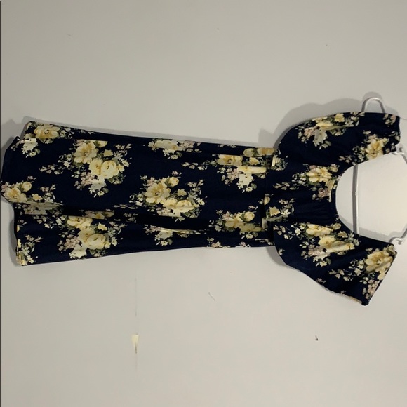 French Atmosphere | Dresses | Navy Blue Floral Dress | Poshmark